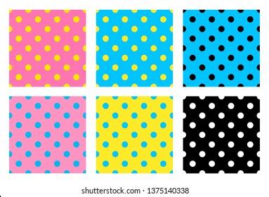 Pastel Polkadot Seamless Pattern Collection Abstract Stock Vector