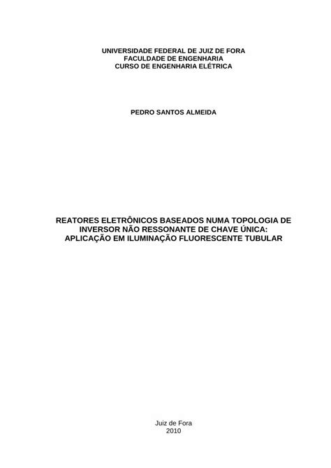 PDF REATORES ELETRÔNICOS BASEADOS NUMA TOPOLOGIA DE PDF