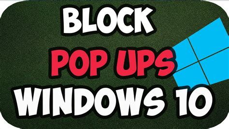How To Stop Pop Ups On Windows Youtube