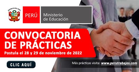 Convocatoria Ministerio De Educacion Minedu Practicante Pr Cticas