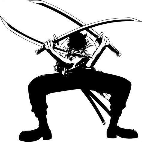 One Piece Zoro Black And White