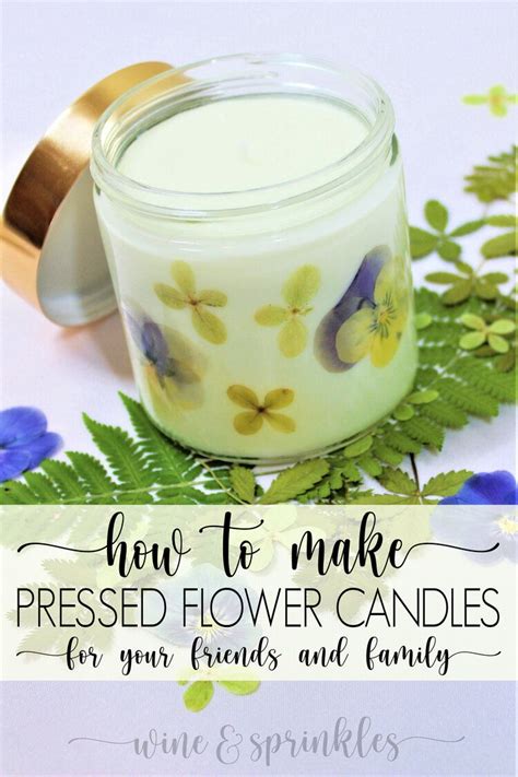 DIY Dried Pressed Flower Wall Soy Wax Scented Candles Wine
