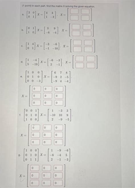 [solved] 1 pointy in each part find the matrix x solvin