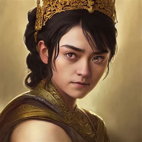 Portrait Of Arya Stark As Javanese Princess Elegant Stable