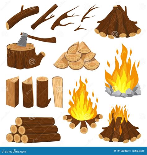 Firewood Boards Fireplace Fire Wood Burning Wooden Stack And Blazing