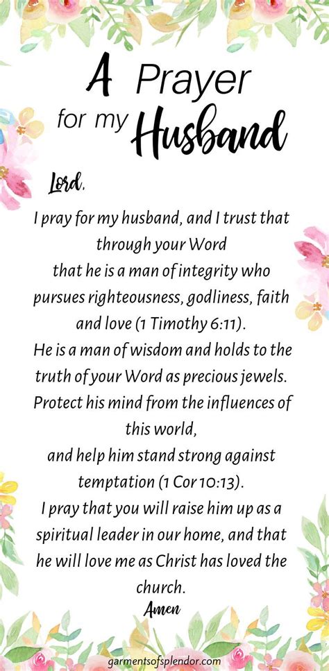 Faithful Whispers Heartfelt Prayers For My Husband