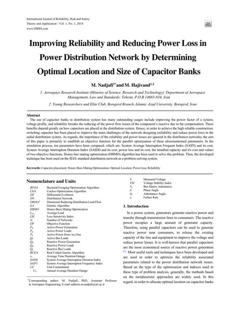 pdf improving reliability and reducing power loss in power distribution network by determining