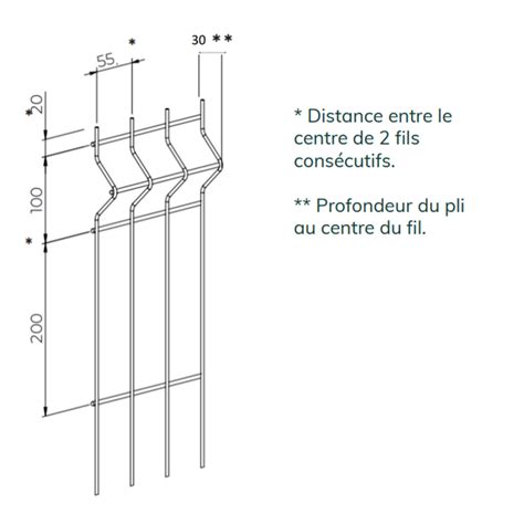 Panneau de clôture rigide Dirickx Axyle MS vert 2 50 M x 1 50 M