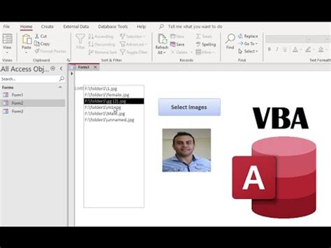 Code Vba Access Fill Listbox From Selected Images And Fill Image From