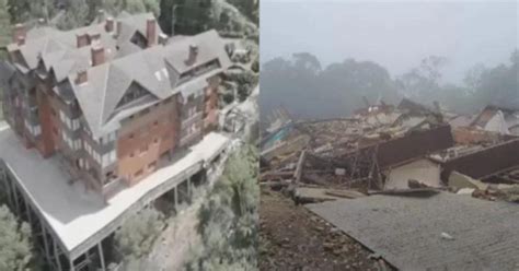Prédio desaba em Gramado após cidade apresentar rachaduras no solo TNH1