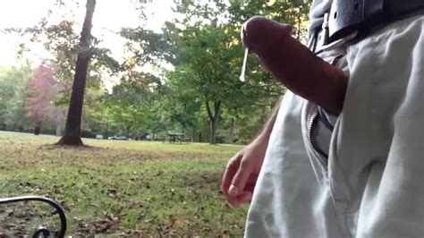 Public Jerking Off At The Park Verbal Cum Dripping Off My Hard Cock