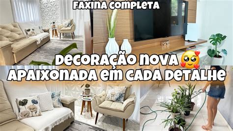 FAXINA COMPLETA E DECORAÇÃO NOVA NA SALA FICOU LINDA TESTEI O LIMPA