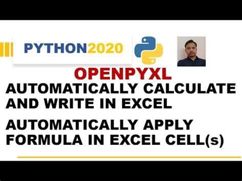 Python Openpyxl How To Apply Formula How To Do Calculation Excel