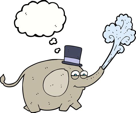 Habe Gedacht Blase Karikatur Elefant Spritzen Wasser Png