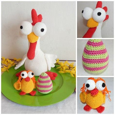 Oster Deko häkeln Huhn Küken Ei häkeln Gehäkeltes huhn Häkeln