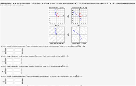 solved main and the standard basis in the codomain a find