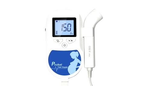 Fetal Doppler 3MHz Probe Heart Beat Monitor Backlight LCD Blue Color