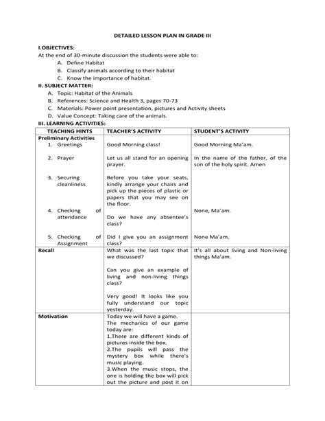 DETAILED LESSON PLAN IN GRADE III