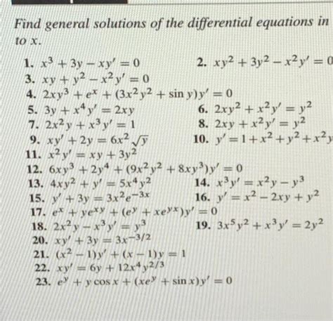 Solved Find General Solutions Of The Differential Equations Chegg