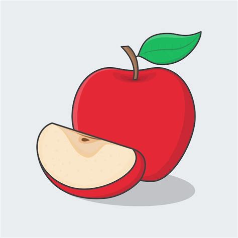 Ilustración de vector de dibujos animados de fruta fresca de manzana