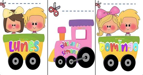 TREN DÍAS DE LA SEMANA PARA DECORAR en 2024 Imagenes de niños