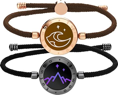 TOTWOO Long Distance Touch Bracelets For Couples Light Up Vibrate Long