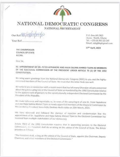 KOJO DYNAMIC 𓃵 on Twitter NDC petitions Council of State over the