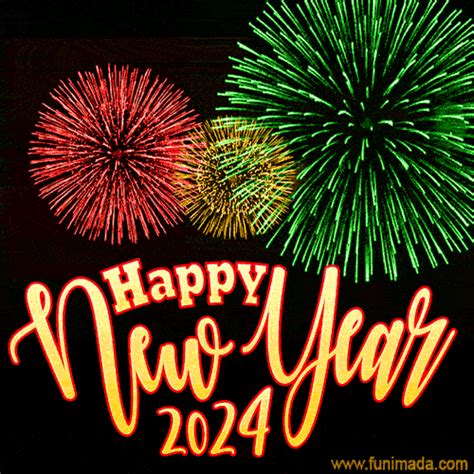 Colorful Fireworks Happy New Year Animated Image For Whatsapp