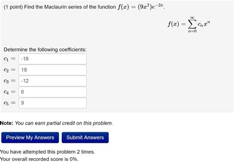 solved find the maclaurin series of the function
