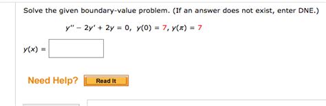 solved solve the given boundary value problem if an answer