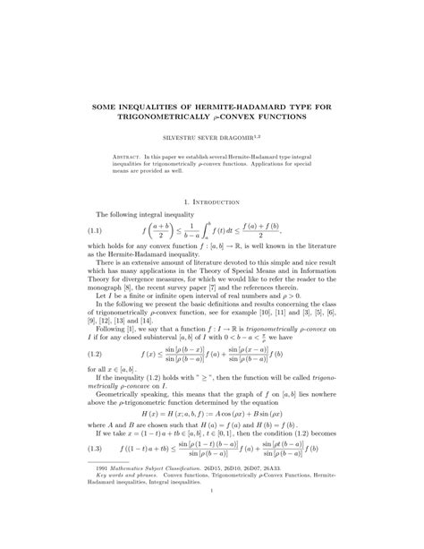pdf some inequalities of hermite hadamard type for trigonometrically convex functions