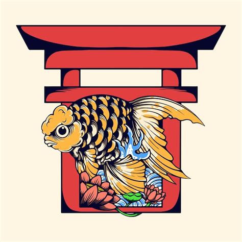Premium Vector Japanese Design Goldfish Vector Art