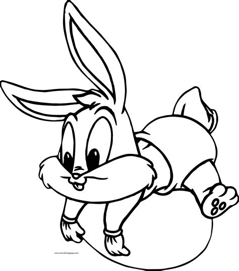 Looney Tunes Baby Bugs Bunny Character Pilates Ball Coloring Page
