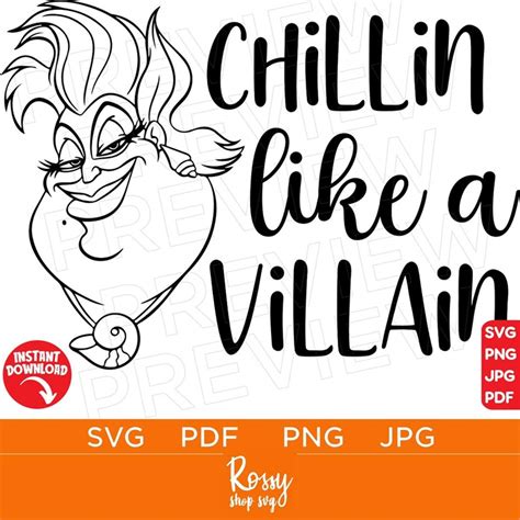 Chillin Like A Villain SVG Villains Disneyland Ears SVG Png Inspire