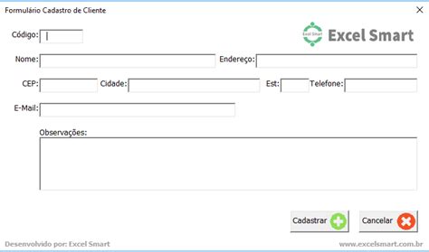Planilha Cadastro De Clientes Em Excel Vba R Em