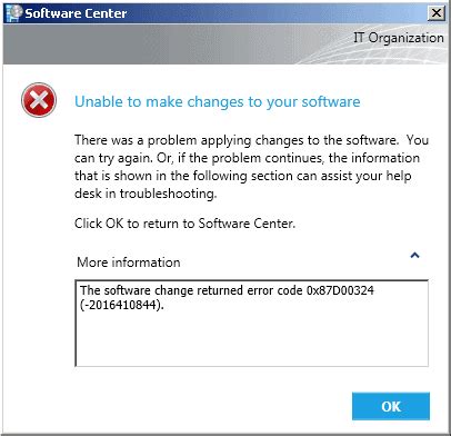 Fix SCCM Application Install Error 0x87D00324 2016410844