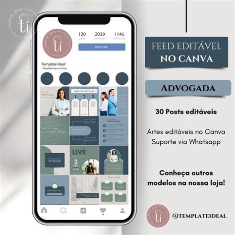 Pack Advogada Templates editáveis no Canva Templates para instagram