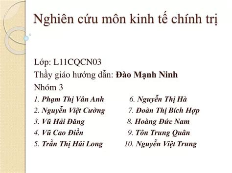 PPT Nghiên cứu môn kinh tế chính trị PowerPoint Presentation ID 4225789