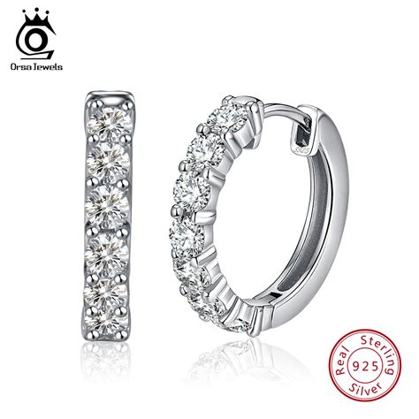 ORSA JEWELS pendientes de aro de Plata de Ley 925 auténtica para mujer
