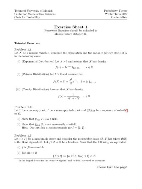 sheet 1 pdf random variable mathematics