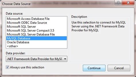 How To Connect To A MySQL Data Source In Visual Studio Stack Overflow