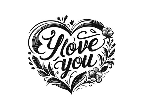 I Love You Text Heart Shape With Flowers Vector PNG Vector In SVG PDF