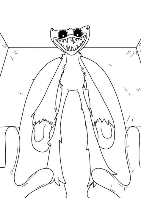Coloriage Personnage Huggy Wuggy Du Jeu Poppy Playtime