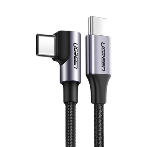 UGREEN USB C Kulmikas USB C Kaapeli PD 60W 3A 2m Harmaa Musta