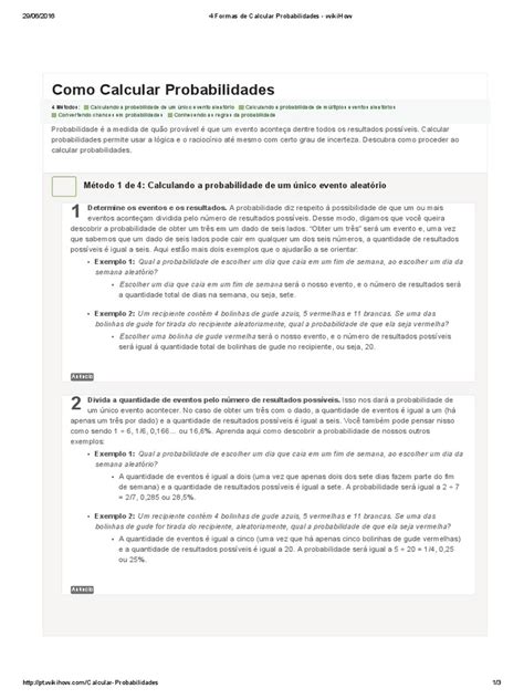 Pdf Formas De Calcular Probabilidades Wikihow Pdf Dokumen Tips