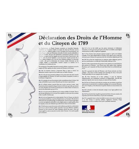 Affiche Déclaration des Droits de l Homme et du Citoyen Prozon