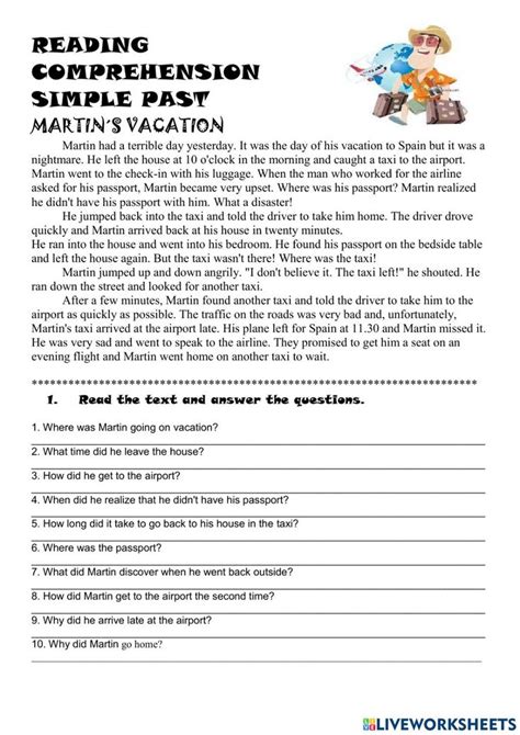 Tense Forms Revision And Past Simple Reading Comprehension Works