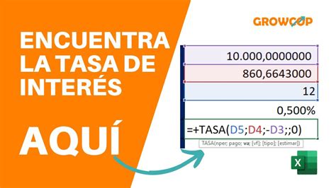 C Mo Calcular La Tasa De Inter S De Un Pr Stamo En Excel Youtube