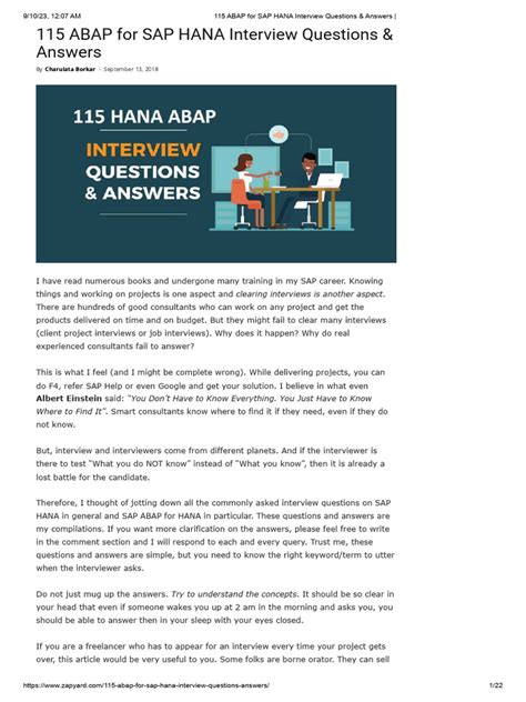115 abap for sap hana interview questions and answers download free pdf databases sql