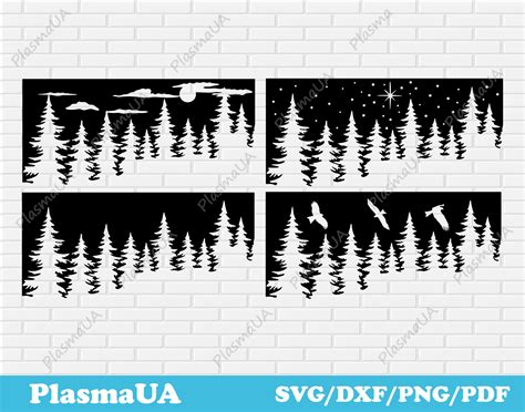 Wald Clipart Bäume Clipart svg Dateien für Cricut pdf png Dateien